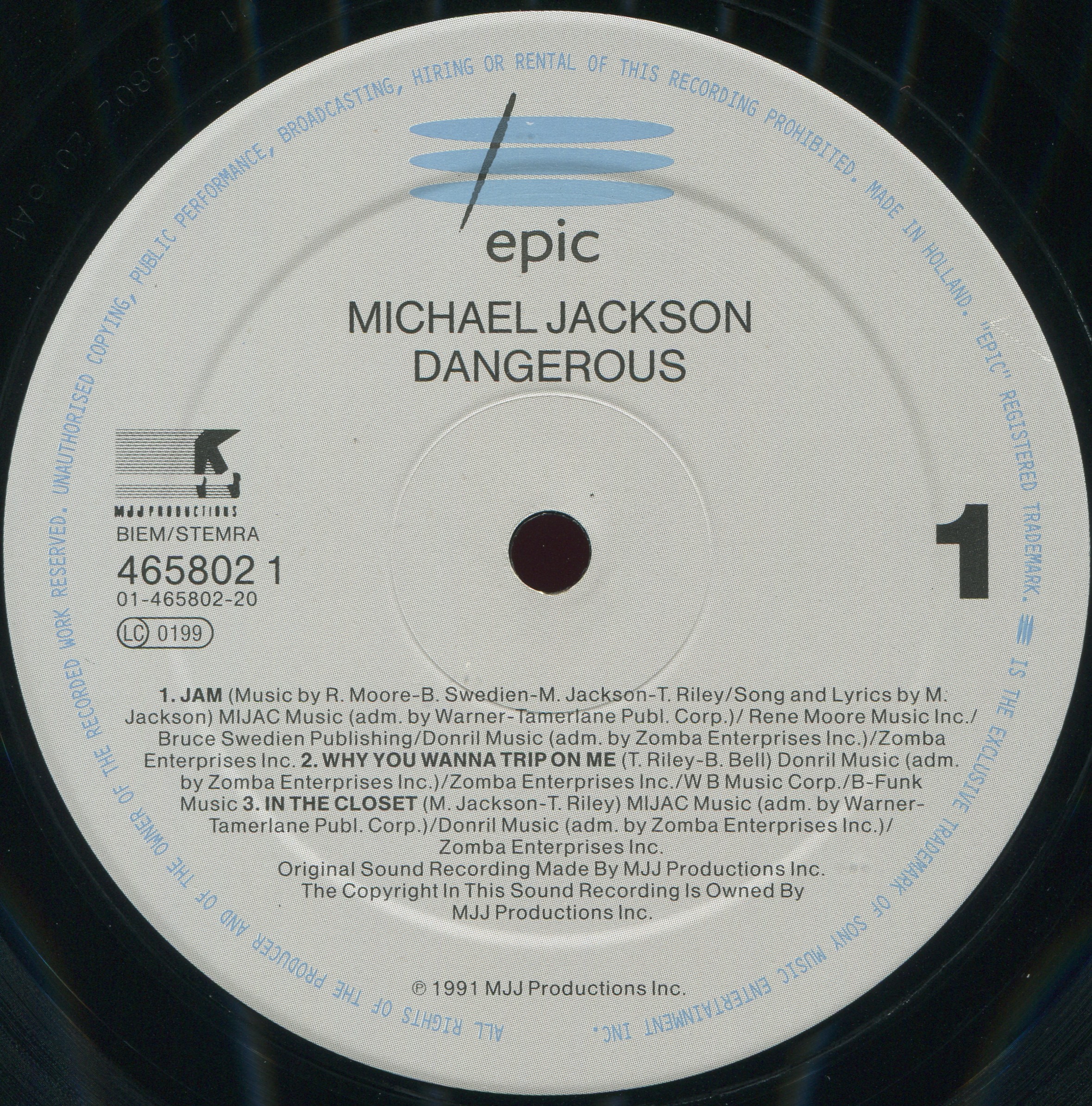 Michael Jackson Dangerous : LP Label A JPN | CD Covers | Cover Century ...